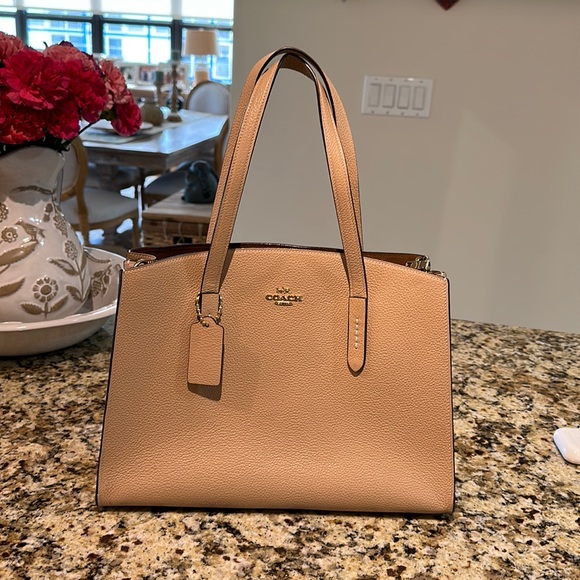 Coach | Bags | Coach Leather Tote Beige | Poshmark